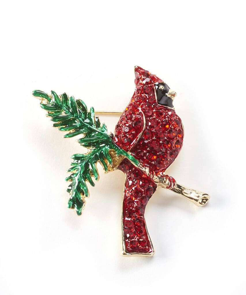 1.5" x 2" Red Cardinal Brooch | Arbutus Crafts